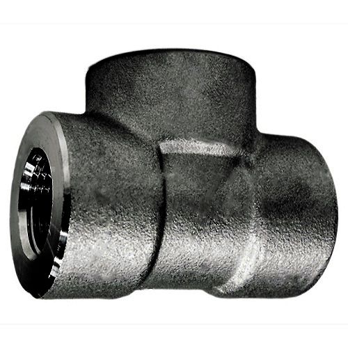 NPT Black Carbon Steel Reducing Tee (3000lb)