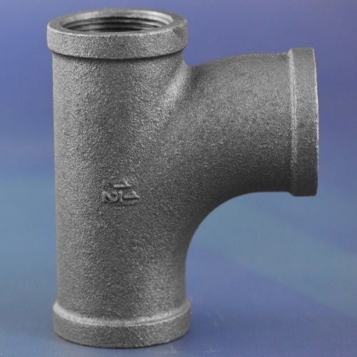Black Malleable Iron Reducing Pitcher Tee - ValvesTubesFittings