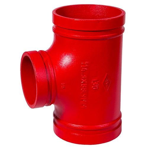 130R Red Painted Grooved Reducing Tee - ValvesTubesFittings