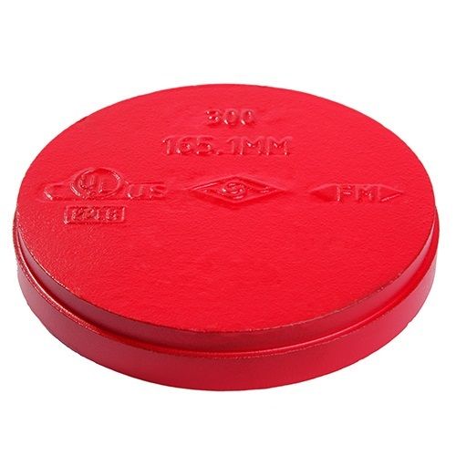 300 Red Painted Grooved End Cap - ValvesTubesFittings 300 Red Painted Grooved End Cap - ValvesTubesFittings